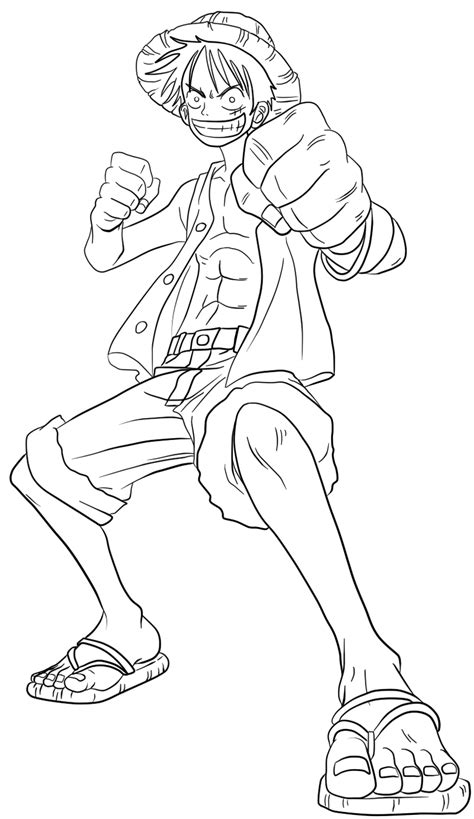 Monkey D Luffy Coloring Pages Team Coloring