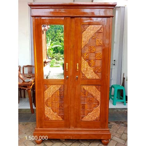 Jual Lemari Pakaian Kayu Lemari Jati Lemati Pintu 2 Lemari Baju