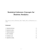 Statistical Inference Pdf Statistical Inference Concepts For Business Analytics These Notes