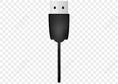 Gambar Kabel Data Elektronik Hitam Realistisbarismerahbasis Data Png