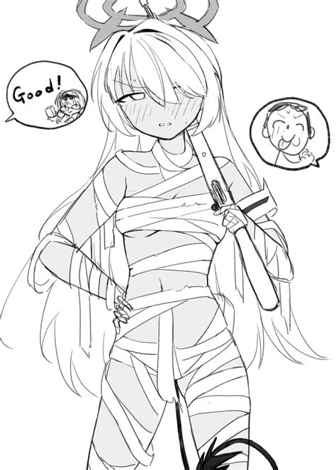 Sensei Doodle Sensei Iori And Chinatsu Blue Archive Drawn By