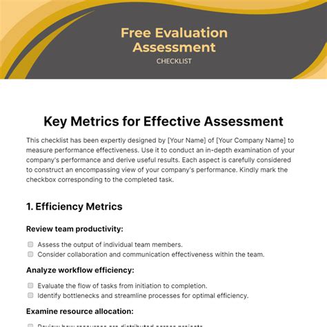 Free Assessment Checklist Templates And Examples Edit Online And Download