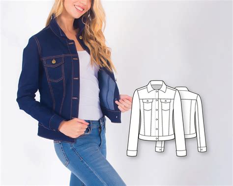 Denim Jacket Pattern Sewing Patterns Jean Jacket Pattern Pdf Sewing