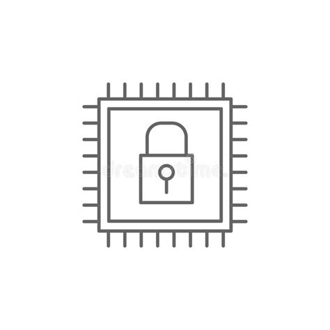 Security Chip Protection And Security Vector Icons Set Cyber Computer