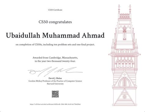 Ubaidullah Muhammad Ahmad On Linkedin Cs50x Harvarduniversity