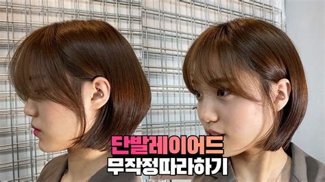 중단발레이어드 슬릭컷 무작정 따라하기 자르는 방법 질감정리 드라이 총정리 Youtube