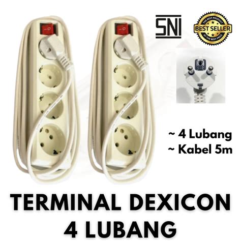 Jual Stop Kontak Dexicon 4 Lubang Colokan Terminal 5 Meter Shopee