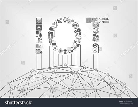 Internet Things Concept Iot Text Stock Vector Royalty Free 620480621