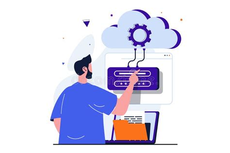 Cloud Computing Modern Flat Concept For Web Banner Design Stock Vector