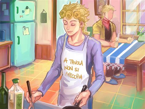 Allmale Apron Blondehair Diobrando Fang Giornogiovanna Jojono
