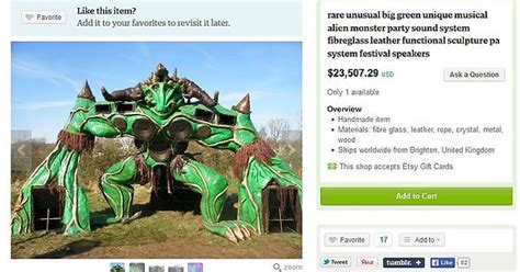 rare unusual big green unique musical alien monster party sound system