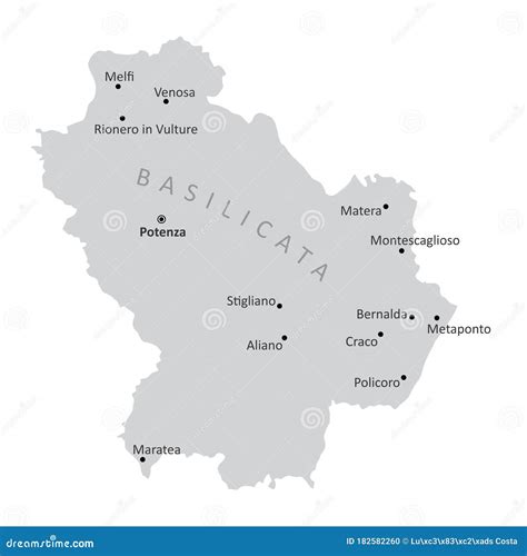 Basilicata Region Map Royalty Free Stock Image