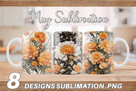Mug Marigold Pattern Graphic By Artnoy · Creative Fabrica