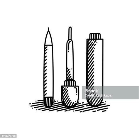 아이 라이너 라인 아이콘 스케치 디자인 픽셀 퍼펙트 편집 가능한 스트로크 아름다움 일러스트레이션에 대한 스톡 벡터 아트 및 기타