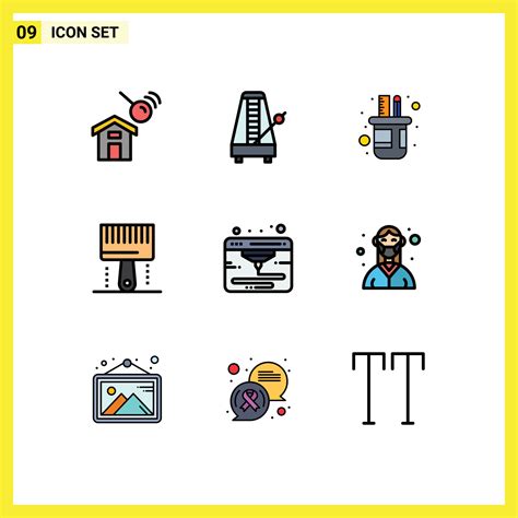 Stock Vector Icon Pack Of 9 Line Signs And Symbols For Programing