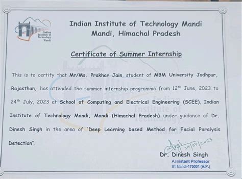 Prakhar Jain On Linkedin Internship Researchinternship Iitmandi Datascience Engineering