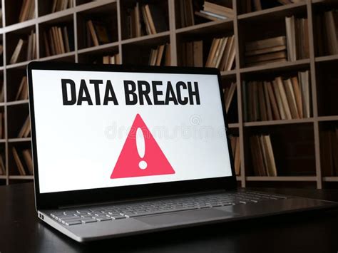 Data Breach Warning Sign Concept System Hacked Warning Alert On Laptop Stock Image Image Of