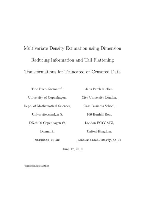 Pdf Multivariate Density Estimation Using Dimension Reducing