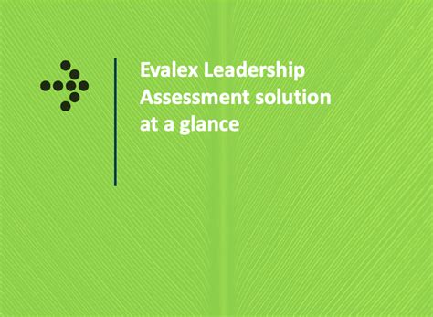 Evalex Leadership Assessment Solution At A Glance Evalex