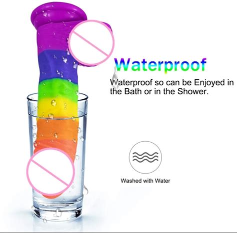 Rainbow Dildo Realistic Silicone Lesbian Gay Lifelike Soft Etsy