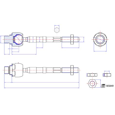 Febi 185894 Inner Tie Rod With Nut Bilstein Group Partsfinder