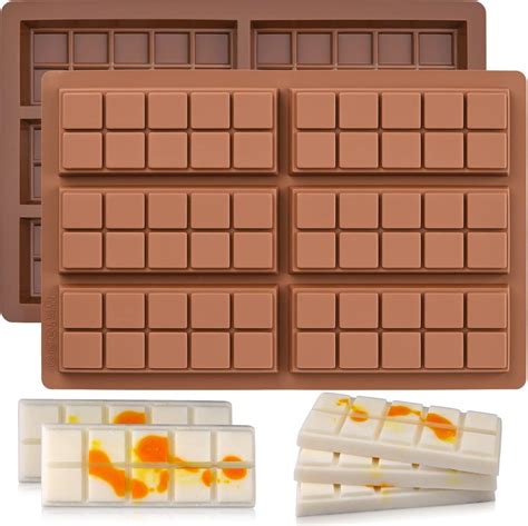 Wax Melt Molds Siliconerectangle Wax Melt Bar Molds Chocolate Bar Mold