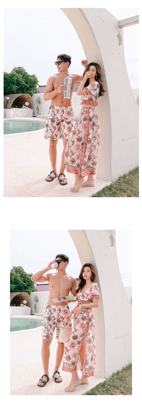 여성 스커트 비키니 쓰리피스 비치 크롭탑 커플 수영복