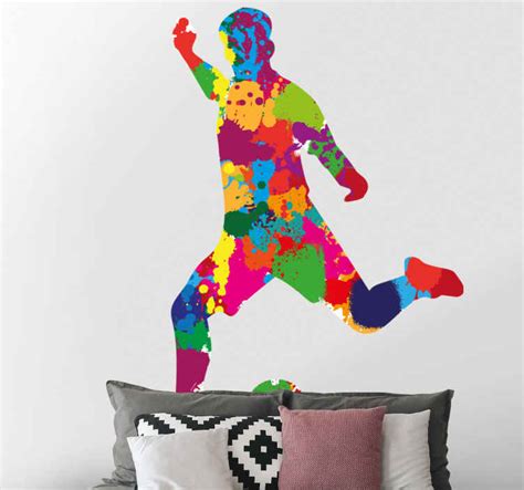Autocolante Decorativo Futebol Cores De Respingo De Jogador De Fu