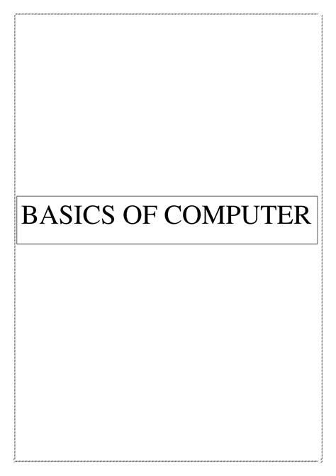 Basics Of Computer Day BASICS OF COMPUTER Chapter For Day Future Of Computing Computing