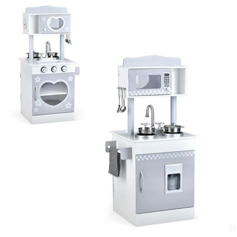 DREAMADE Jeu De Cuisine Double Face Enfants Avec Four Evier Robinet