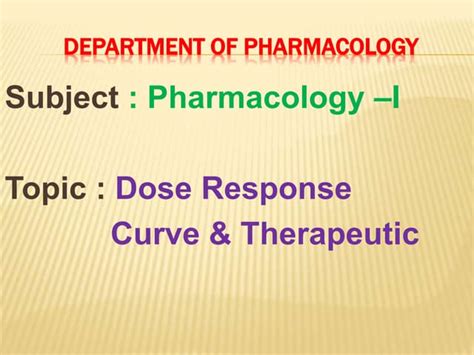 Dose Response Relationship Pptx