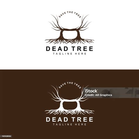 나무 로고 디자인 죽은 나무 일러스트 레이 션 야생 나무 절단 지구 온난화 벡터 지구 가뭄 제품 브랜드 아이콘 0명에 대한 스톡 벡터 아트 및 기타 이미지 Istock