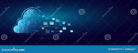 Futuristic Business Network Concept Hi Tech Cloud Connection Technology Background Stock Vector