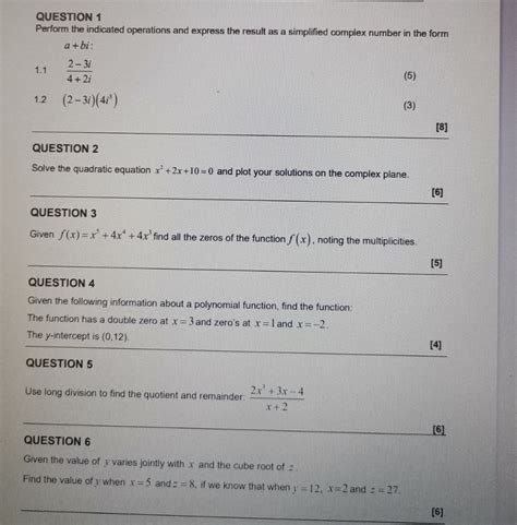 Solved Question 1perform The Indicated Operations And