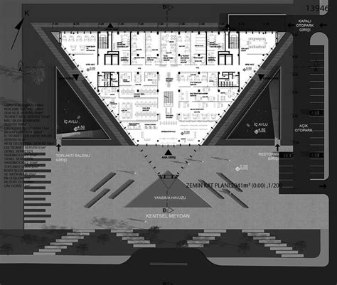 Triangle Plan Ground Level Designed By Selim Senin Architect