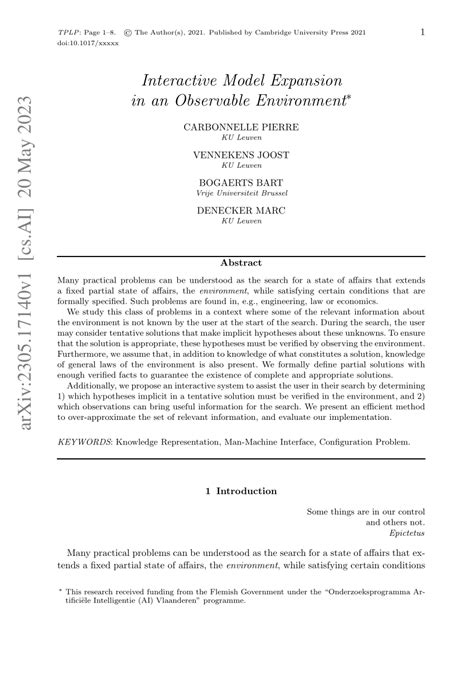 Pdf Interactive Model Expansion In An Observable Environment