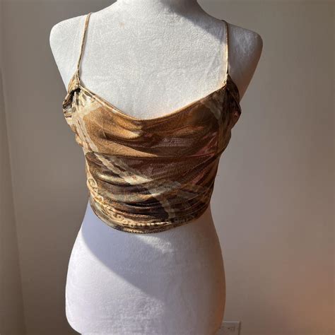 Modern Sexy Gold Top Crop Top Shapes Well Depop