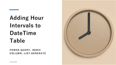 Adding Hour Intervals To Datetime Table Part 1 Youtube