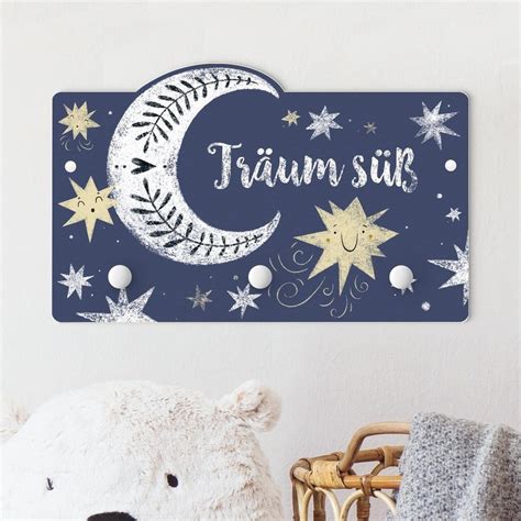 Bilderdepot24 Garderobenpaneel Blau Illustration Weltall Himmel Träum