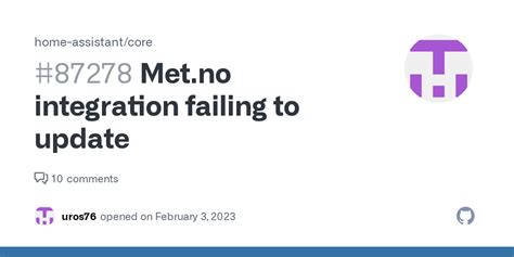Met No Integration Failing To Update Issue Home Assistant