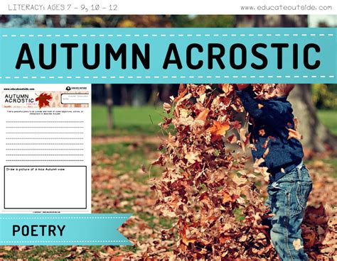 Autumn Acrostic Poetry Educate Outside