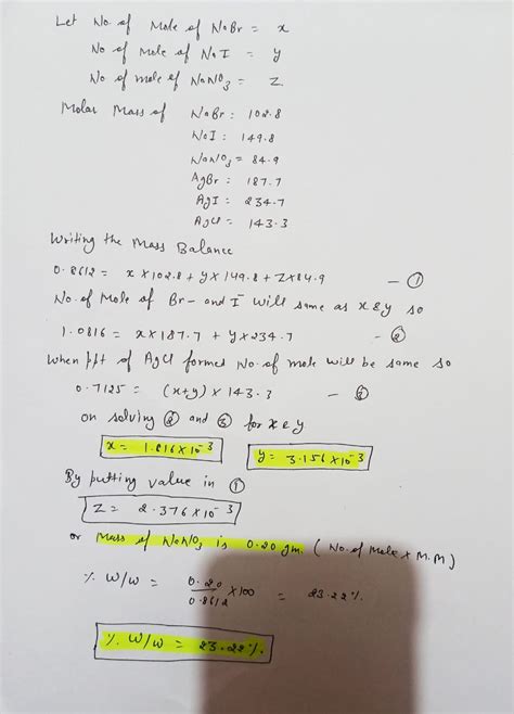 Solved A G Sample Of A Mixture Consisting Of NaBr NaI And