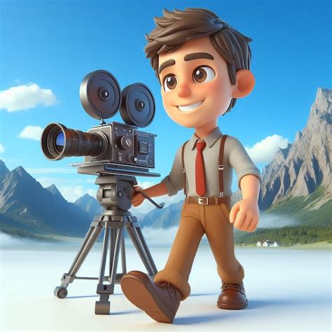Premium Photo 3d Animated Character Of A Filmmaker Videographer And