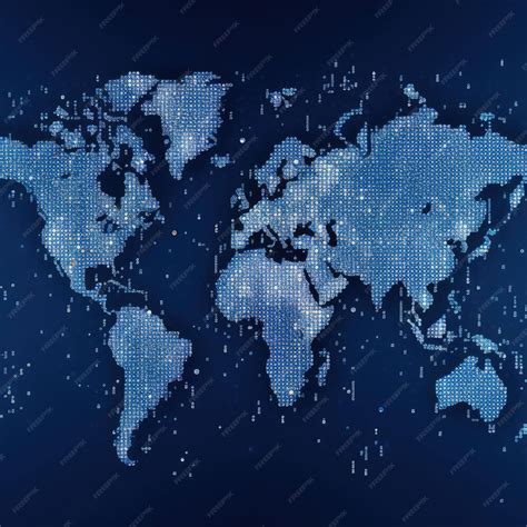 Premium Photo Digital World Map With Binary Code Visualization