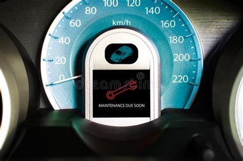 Maintenance Due Warning Light On Black Screen Instrument Panel Of