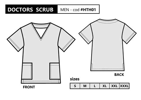 Doctor Scrubs Pdf Sewing Pattern Healthcare Uniform X To Etsy