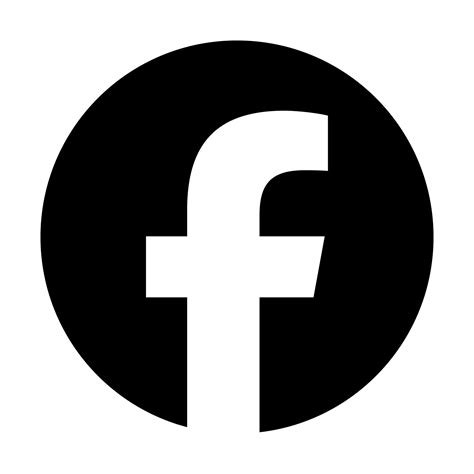 Round Circle Black And White Facebook Logo On A Transparent Background PNG