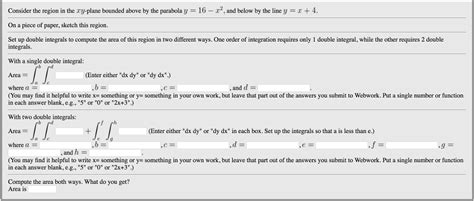 Solved Consider The Region In The Xy Plane Bounded Above By Chegg