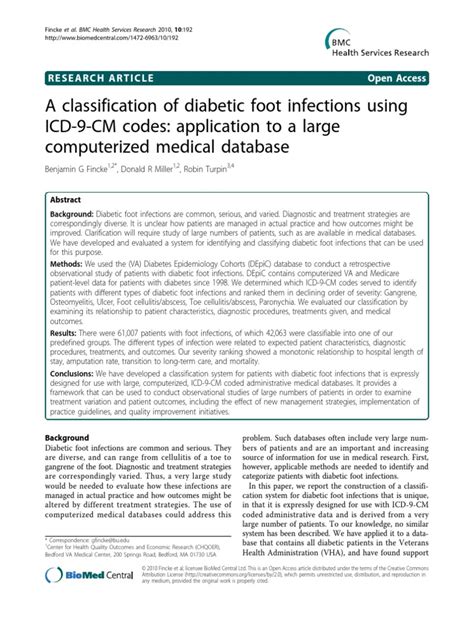 Pdf A Classification Of Diabetic Foot Infections Using Dokumentips