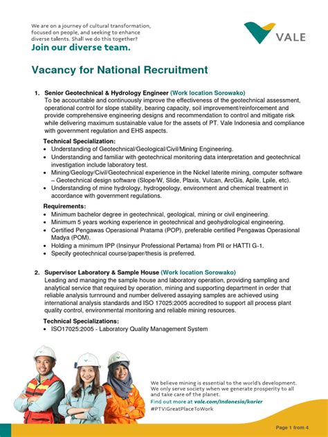 Recruitment Pt Vale Indonesia Tbk Pdf